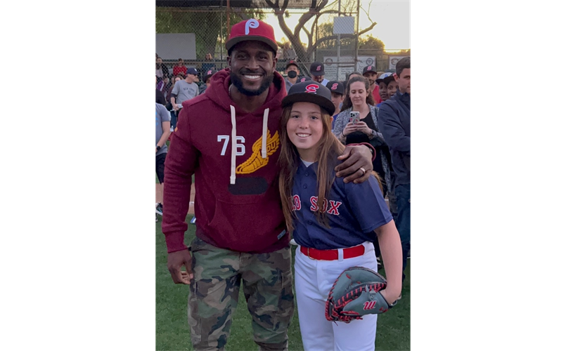 Opening Ceremony First Pitch with Reggie Bush & Makenzie